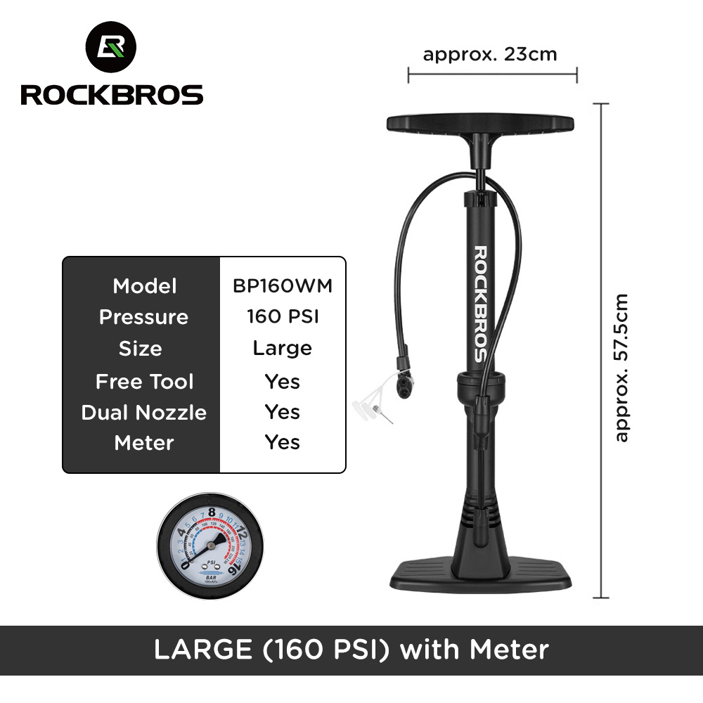 Rockbros Bicycle Pump 120 140 150 Psi Air Pump For Balloon Football