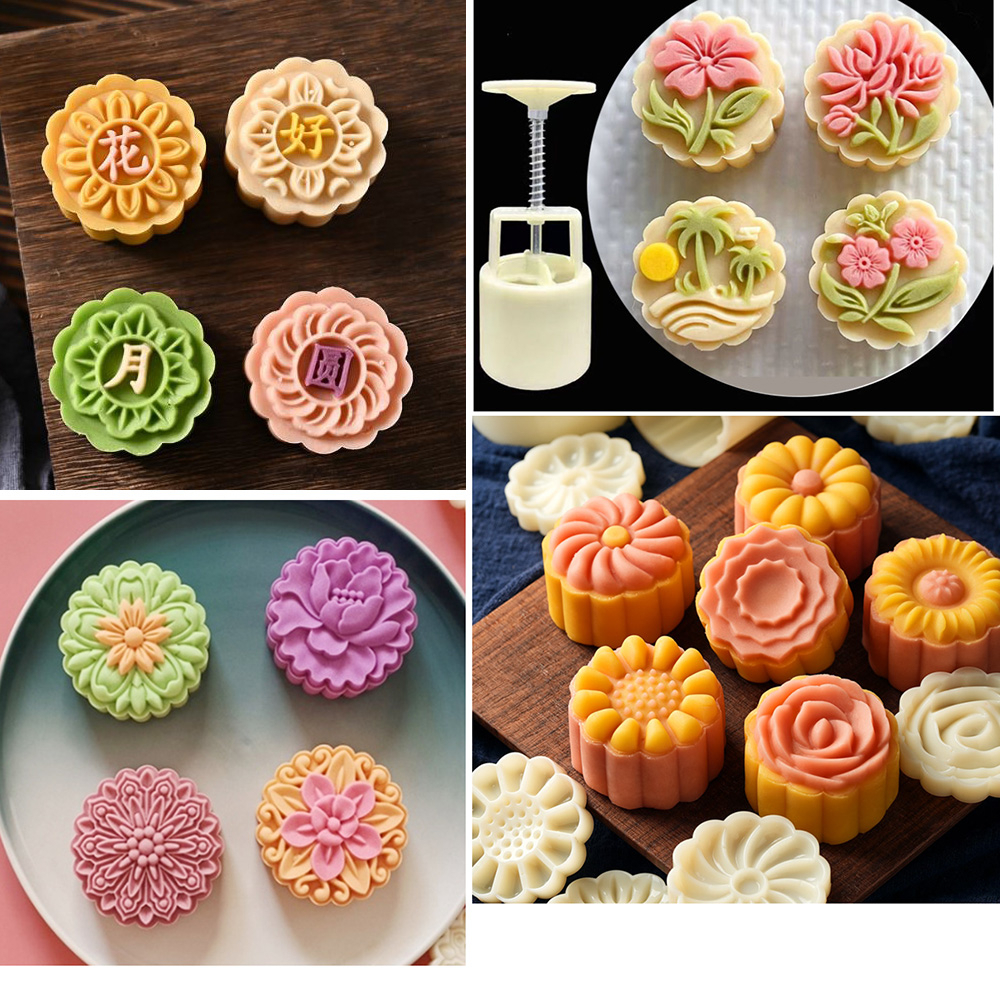 🇸🇬 50g/63g mooncake mould sakura lotus lily mooncake plunger presser ...