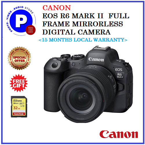 CANON EOS R6 MARK II FULL-FRAME MIRRORLESS DIGITAL CAMERA (FREE 32GB SD ...