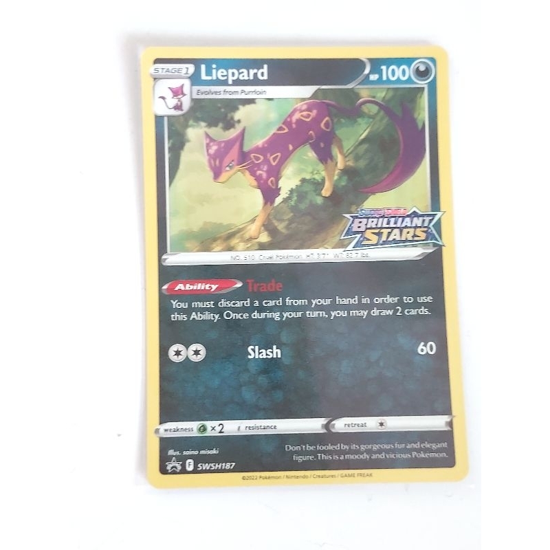 Pokemon swsh187 liepard pre release promo card | Shopee Singapore