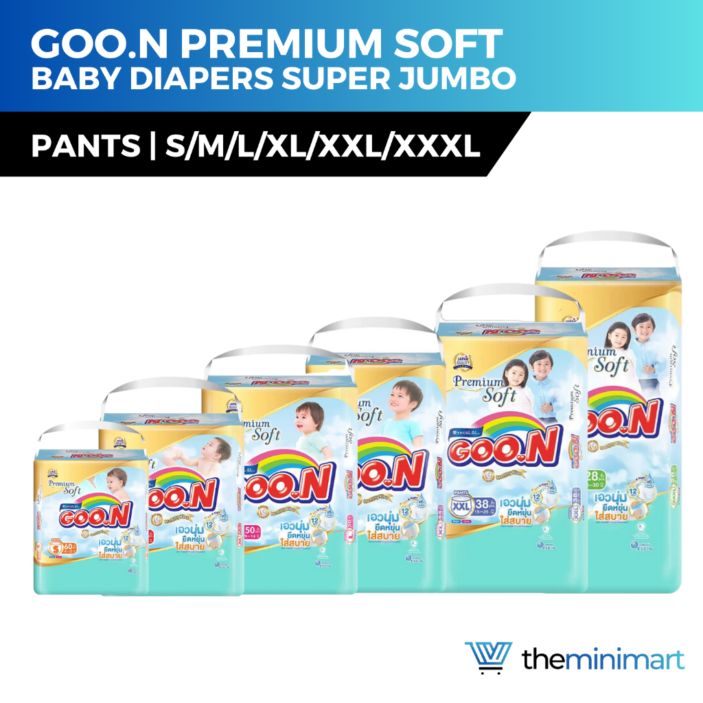 GOO.N Premium Diaper Pants - Super Jumbo, Mummy Kiss Edition, Extra Soft, Size S-XXXL | Shopee ...