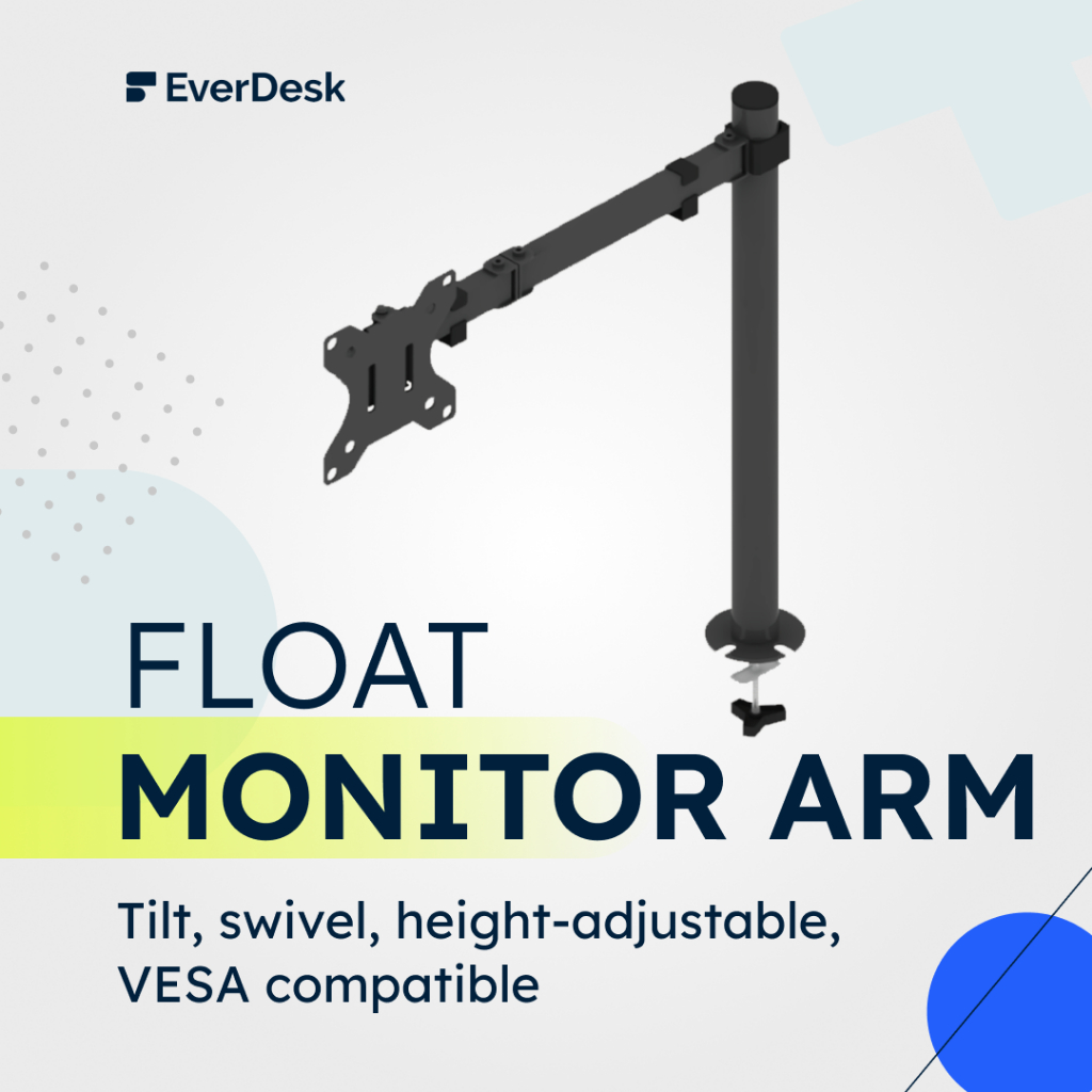EverDesk Float Monitor Arm - Monitor Desk Mount, Single Dual Support ...