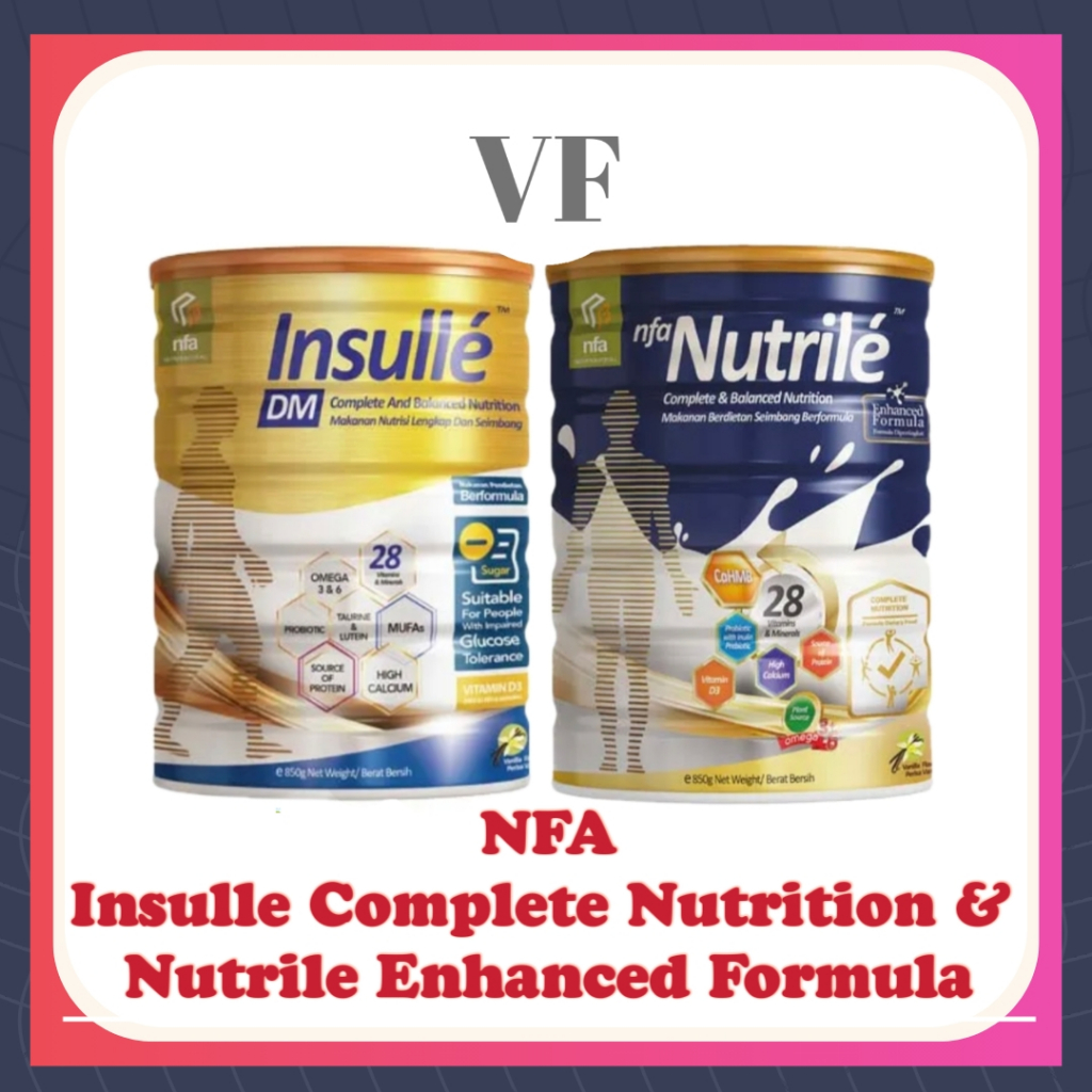 NFA INSULLE COMPLETE NUTRITION & NUTRILE ENHANCED FORMULA 850G | Shopee ...