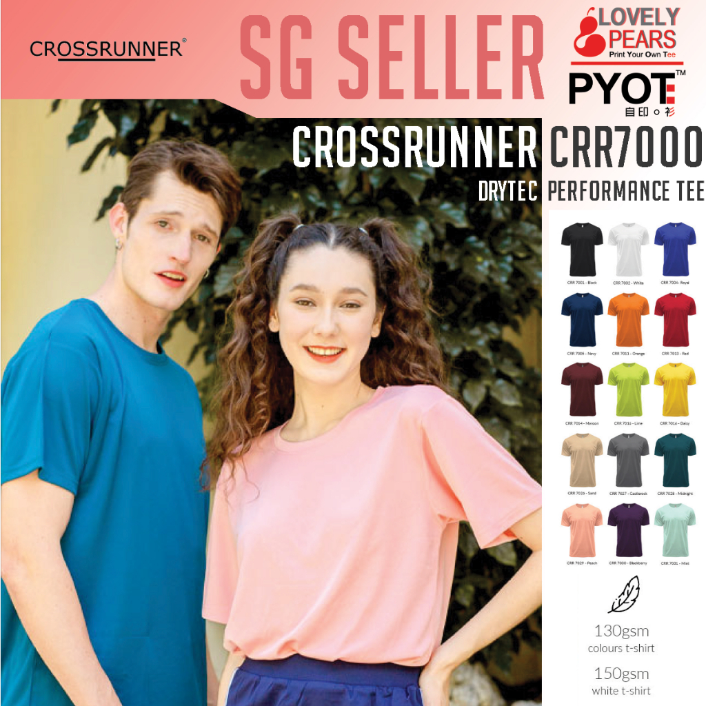 [CRR7000] Crossrunner DRYtec Performance Tee | Shopee Singapore
