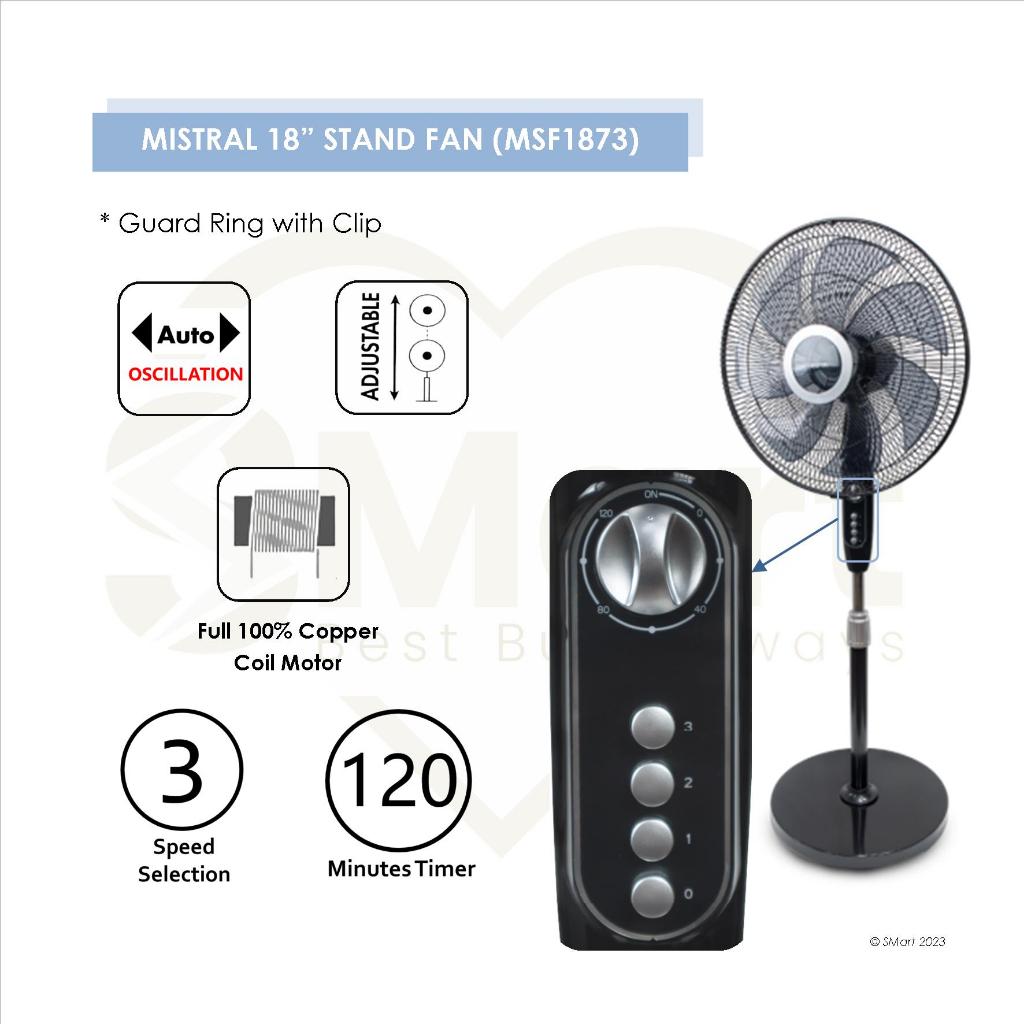 Mistral 18" Stand Fan [MSF1873] / with Remote Control [MSF1873R] / DC ...