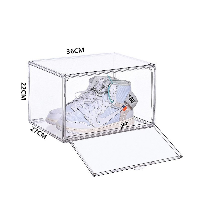 Full Acrylic Front Side Magnetic Door Sneaker Shoe Box Display Case ...