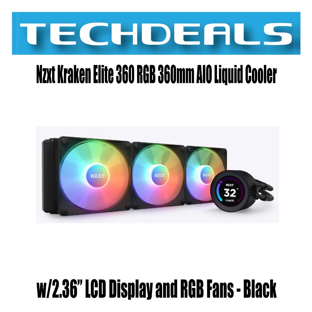Nzxt Kraken Elite 360 RGB 360mm AIO Liquid Cooler w/2.36” LCD Display ...