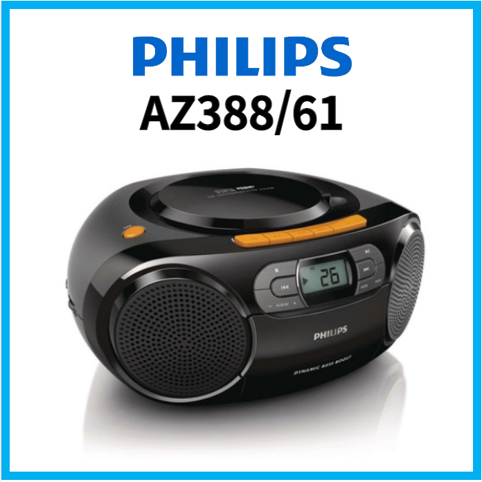 Philips AZ388/61 Radio Cassette CD Player Dynamic Bass Boost MP3-CDs ...
