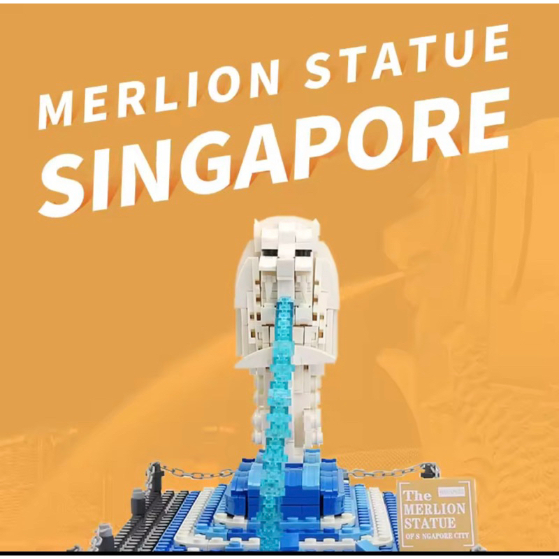 Singapore Merlion Statue -Singapore City Building Bricks Blocks 503pcs ...