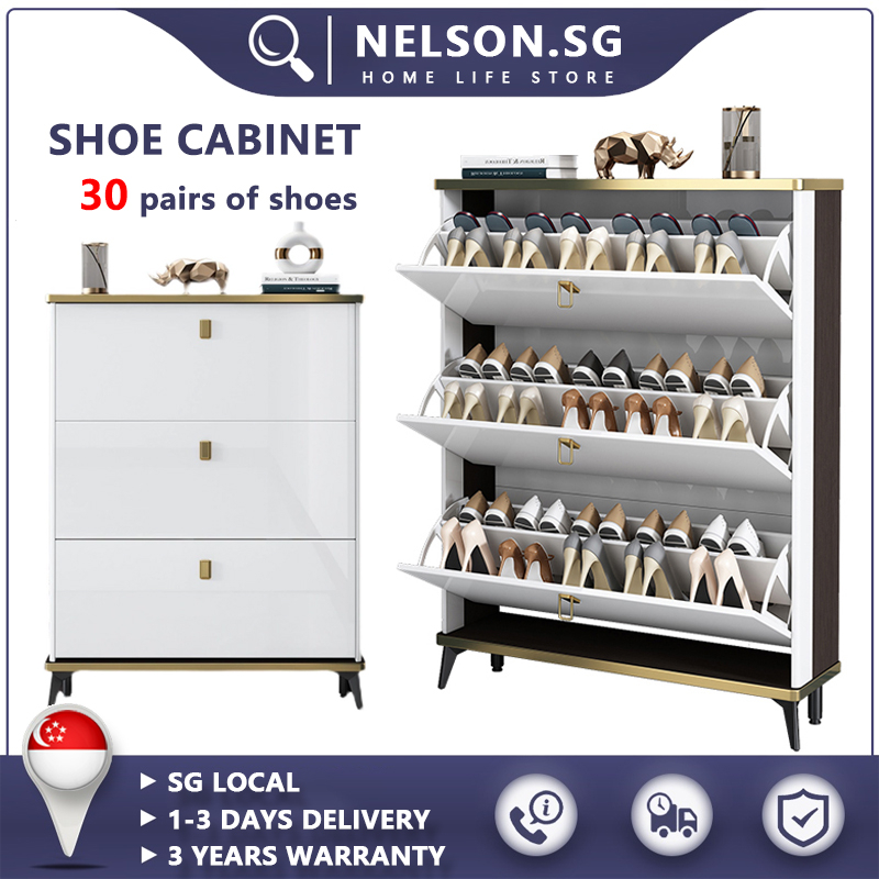 NELSON Shoe Cabinet Light Luxury Shoe Rack Cabinet Shoe Storage Box ...
