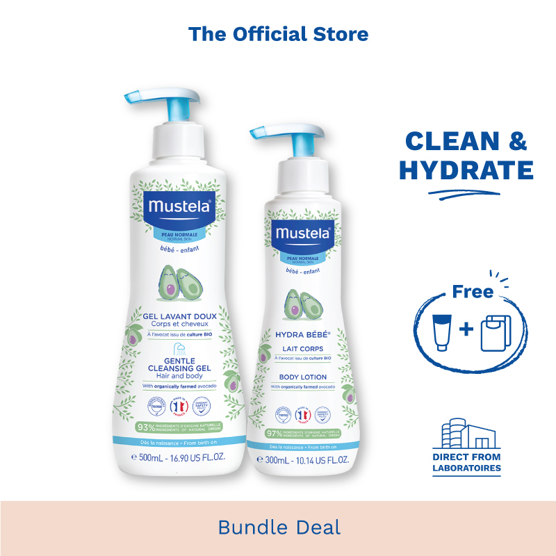 Mustela Clean and Hydrate Set - Gentle Cleansing Gel (exp: 02/2027 ...