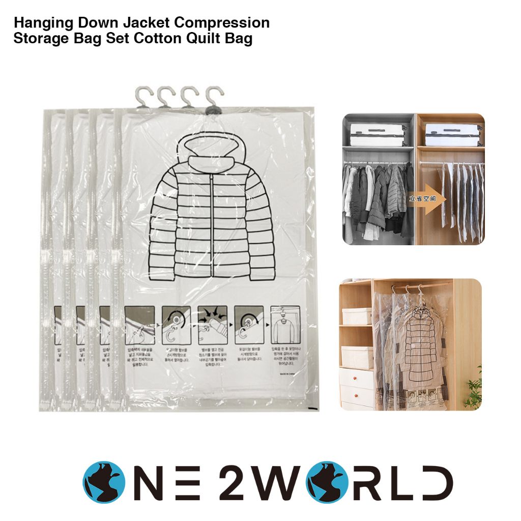 Hanging Down Jacket Compression Bag Vacuum Storage Bag Set Cotton Quilt ...