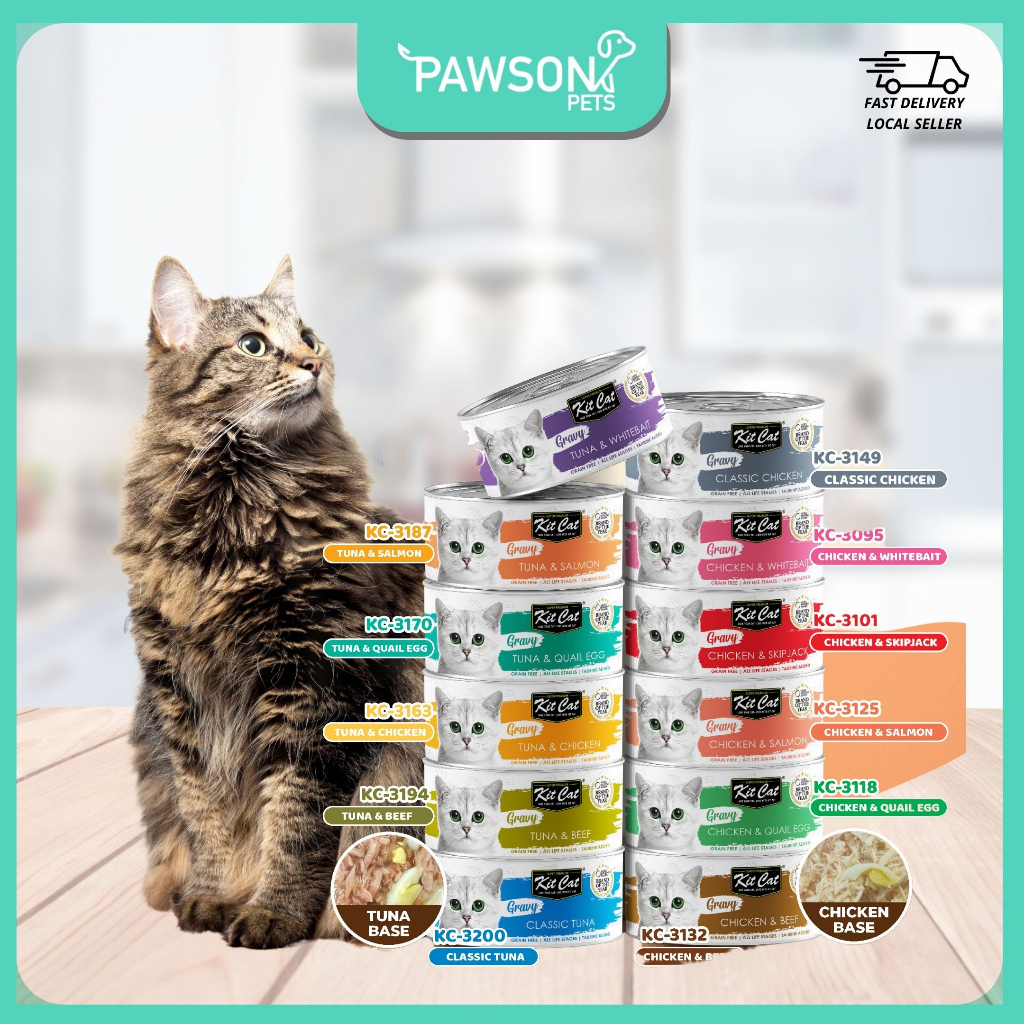 [Mix & Match] Kit Cat Wet Canned Food Gravy Chicken / Tuna Series for ...