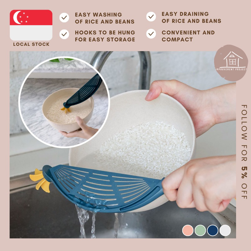 [SG STOCKS] Japanese Style Rice Strainer/ Compact Multi-Purpose/ Rice ...