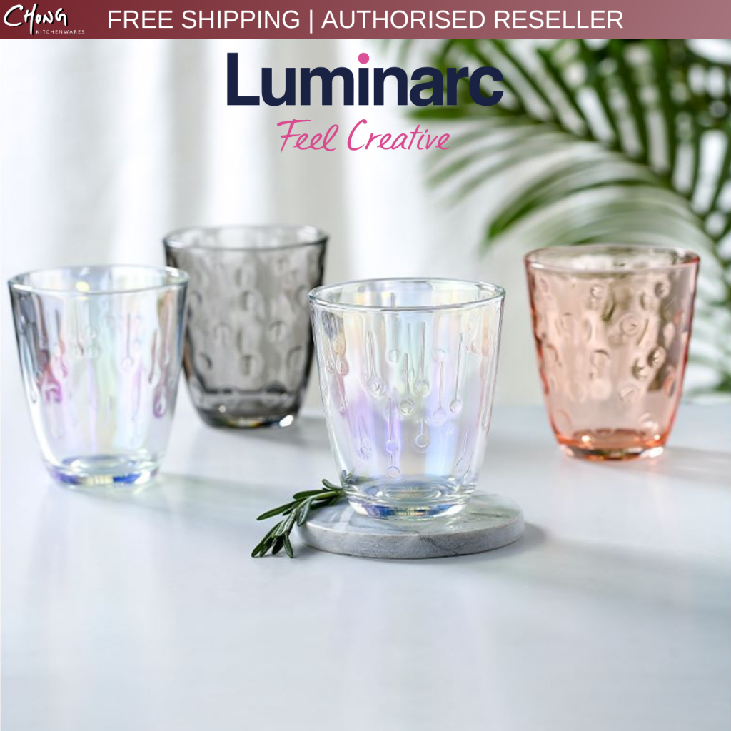 Luminarc Neo Embossed Drops Shiny 4 Piece Highball Glass Set [ Giftbox ...