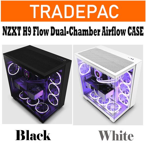 NZXT H9 Flow Dual-Chamber Mid-Tower Airflow Case Black/White | Shopee ...