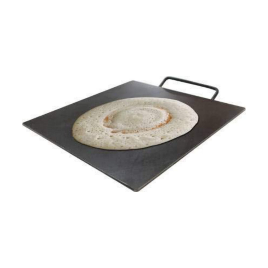Square Iron Tawa Flat surface Dosa Kallu with one side Iron Handle 12 x ...