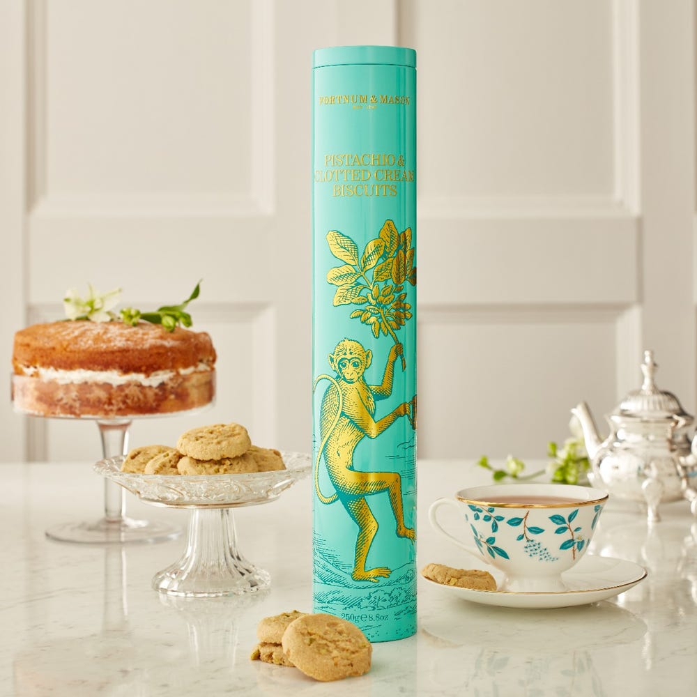FORTNUM AND MASON PISTACHIO AND CLOTTED CREAM BISCUITS (TALL TINS ...