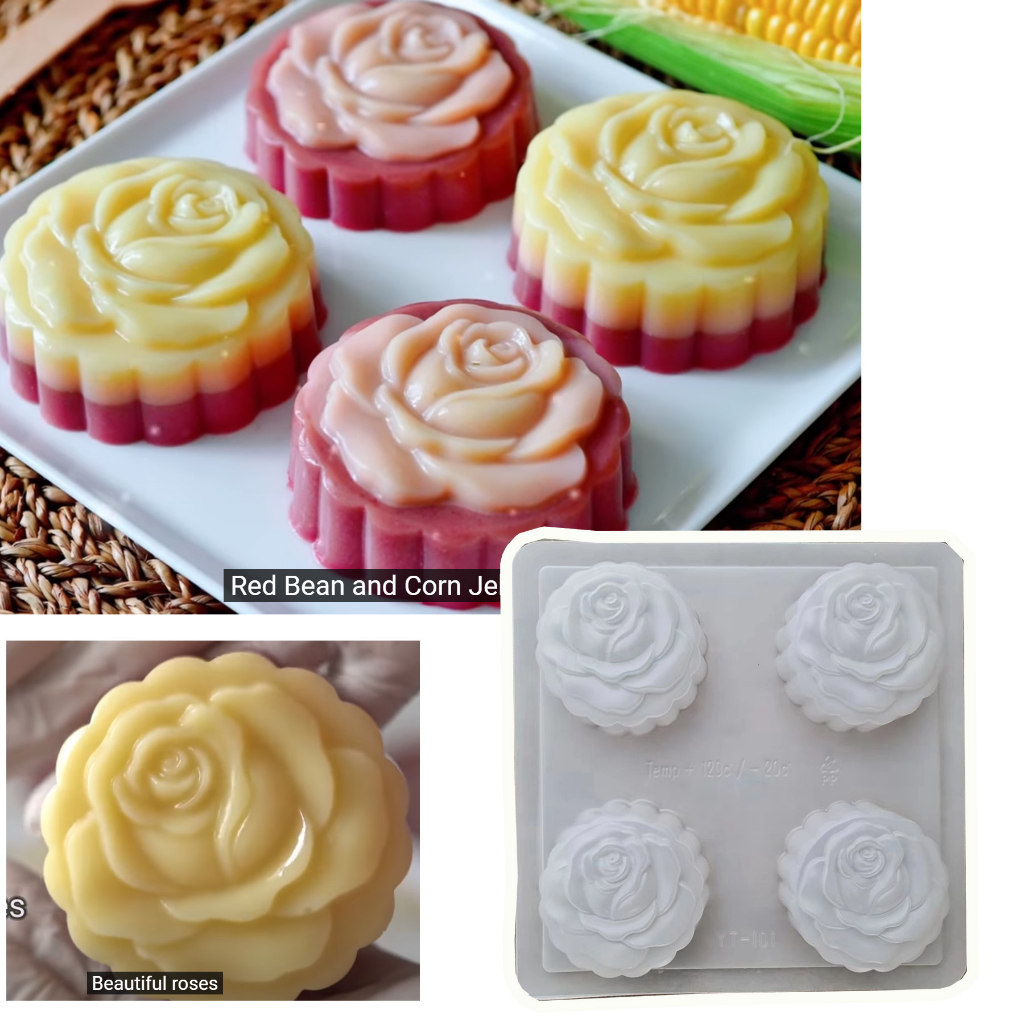 Rose mooncake mould plastic jelly mooncake mold 玫瑰月饼模 | Shopee Singapore