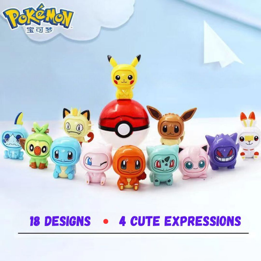 [SG In Stock] Pokemon Face-Changing Toy Action Figure Pikachu/Eevee ...