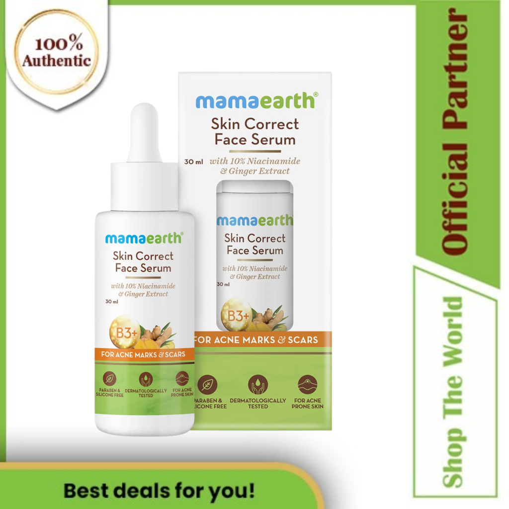 Mamaearth Acne Scars Removal Skin Correct Face Serum With Niacinamide