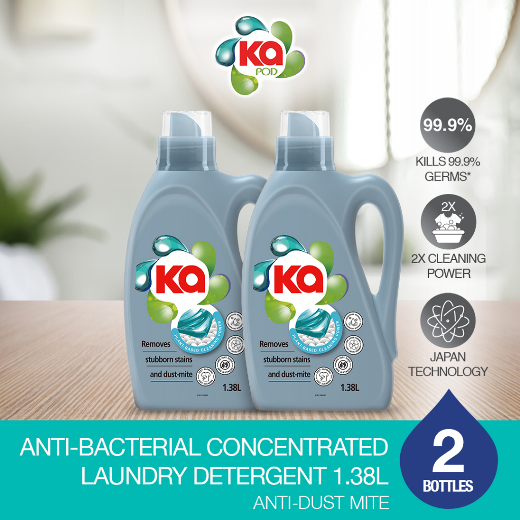 Ka Anti-bacterial Concentrated Laundry Liquid Detergent 1.38L/1.5L x 2 ...