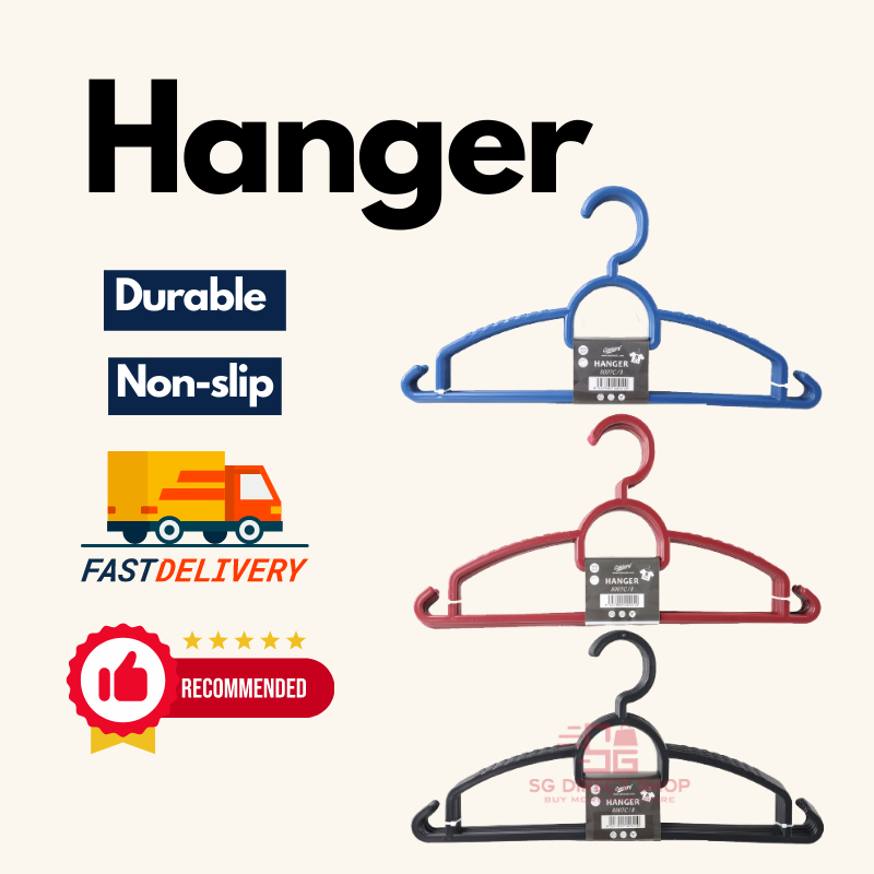 [24/40PC] Non-Slip Plastic Hanger Anti Slip Clothes Hanger | Shopee ...