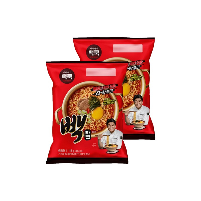 Paik Cook Paik ramen 115g Korean instant noodles Paik jong won ramyun ...