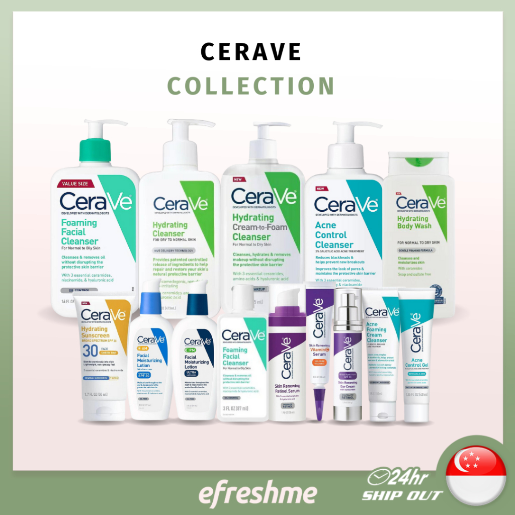 CERAVE Cleanser Hydrating Foaming, Moisturiser Cream Lotion, Makeup ...