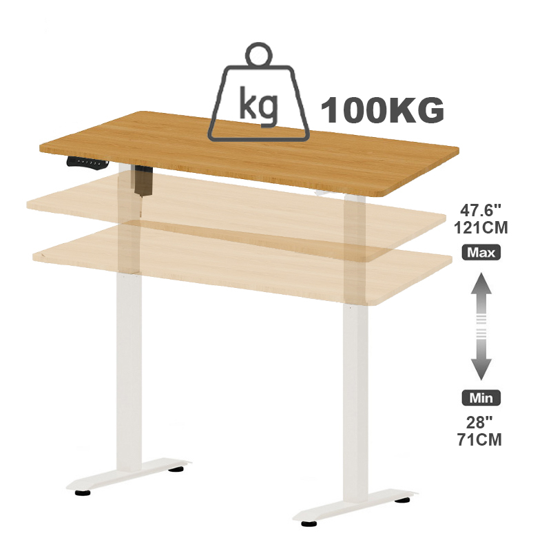 100cm Electric Height Adjustable Table USB Standing Desk With 4 Memory ...