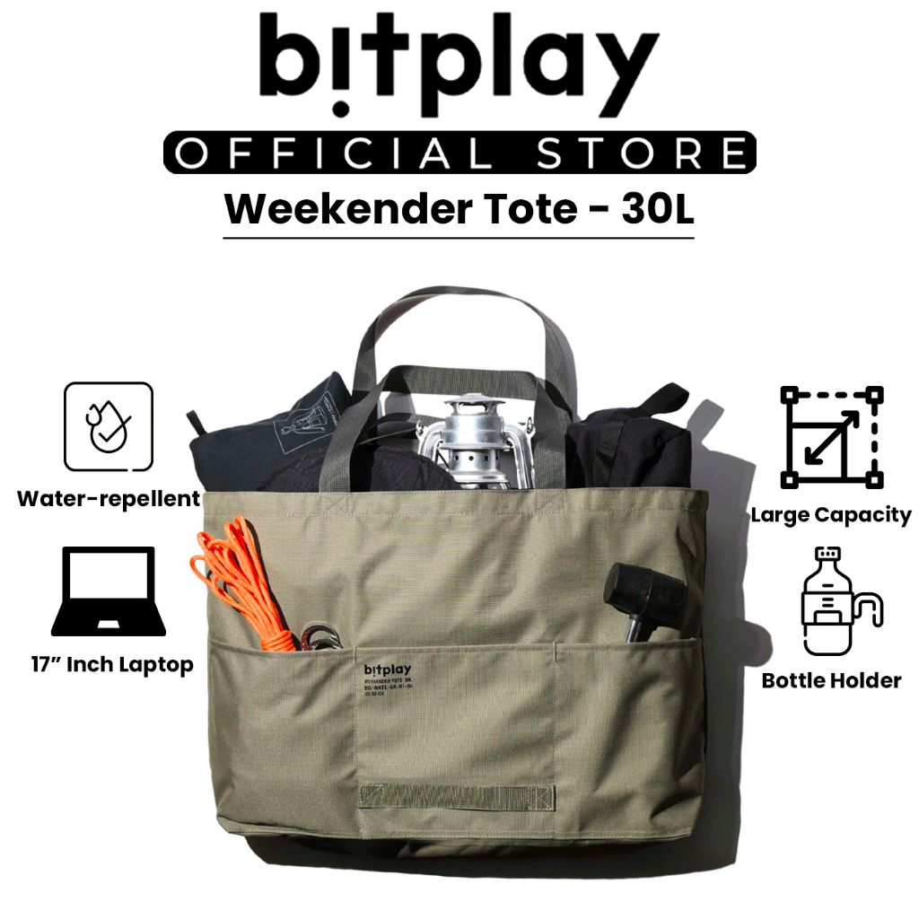 [Bitplay SG] - Weekender 30L Tote Bag Lightweight Water-Repellent With Multi Pockets Suitable ...