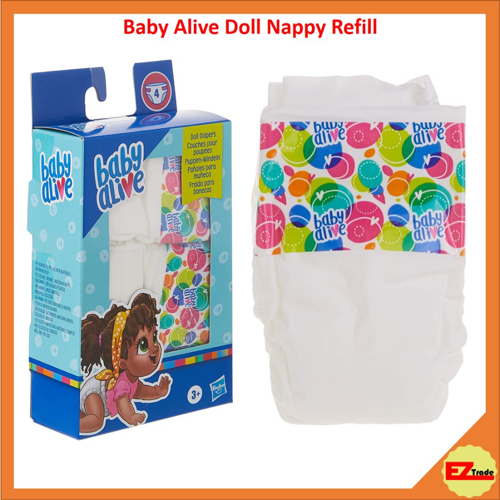 Hasbro Baby Alive Doll Nappy Refill, Includes 4 Nappies, Toys ...