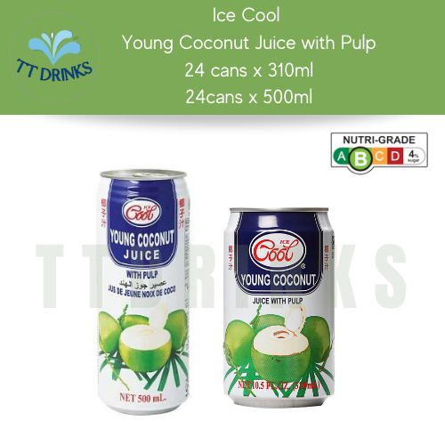 Ice Cool Young Coconut Juice with Pulp 310ml x 24 cans / 500ml x 24cans | Shopee Singapore