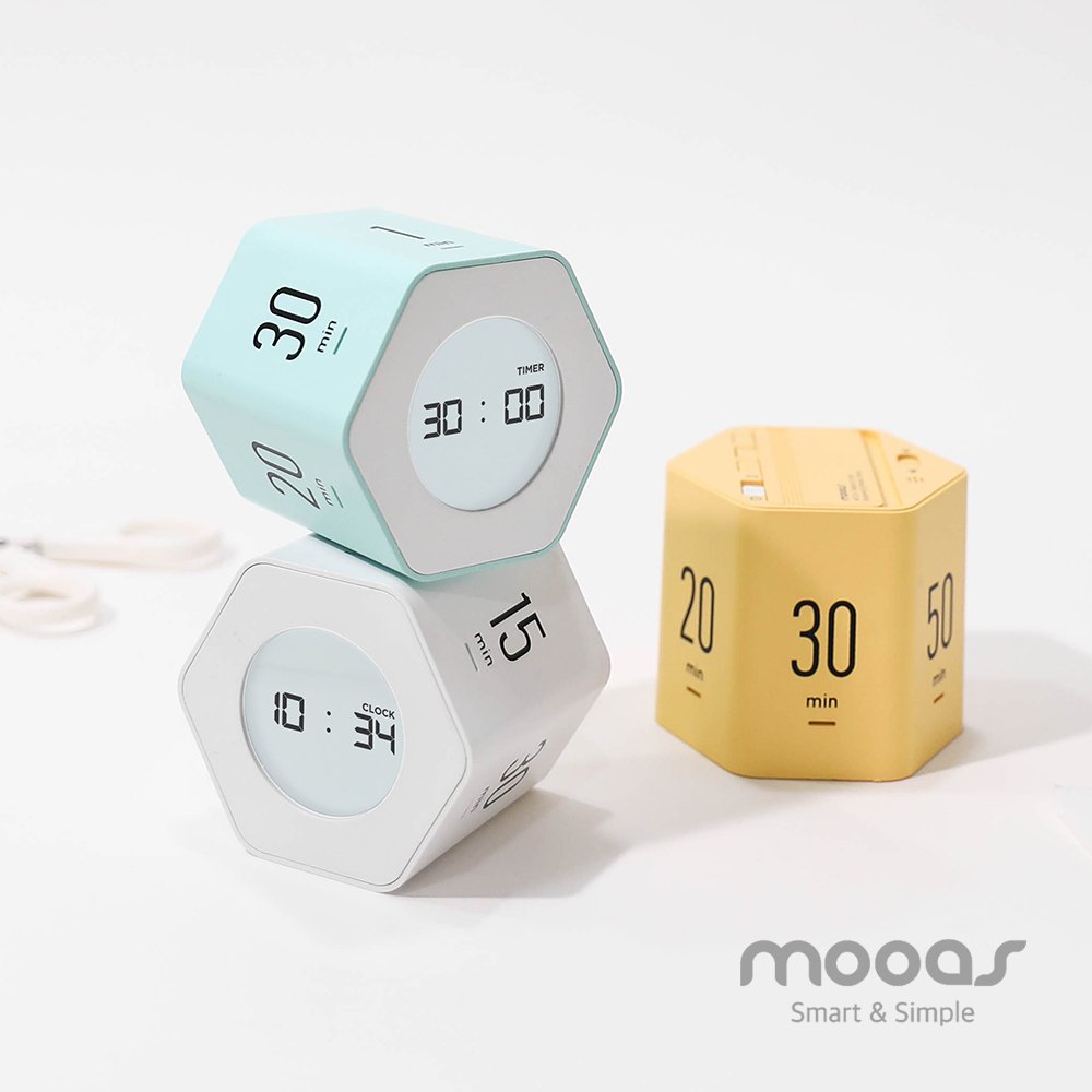 Mooas Multi Hexagon Clock Timer Digital Clock Timer Backlit Display
