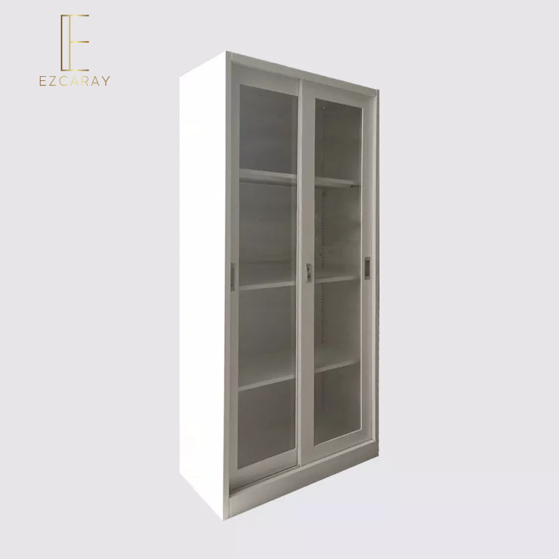 EZCARAY S801 Steel Sliding Door Glass Display Cabinet / Filing Cabinet ...