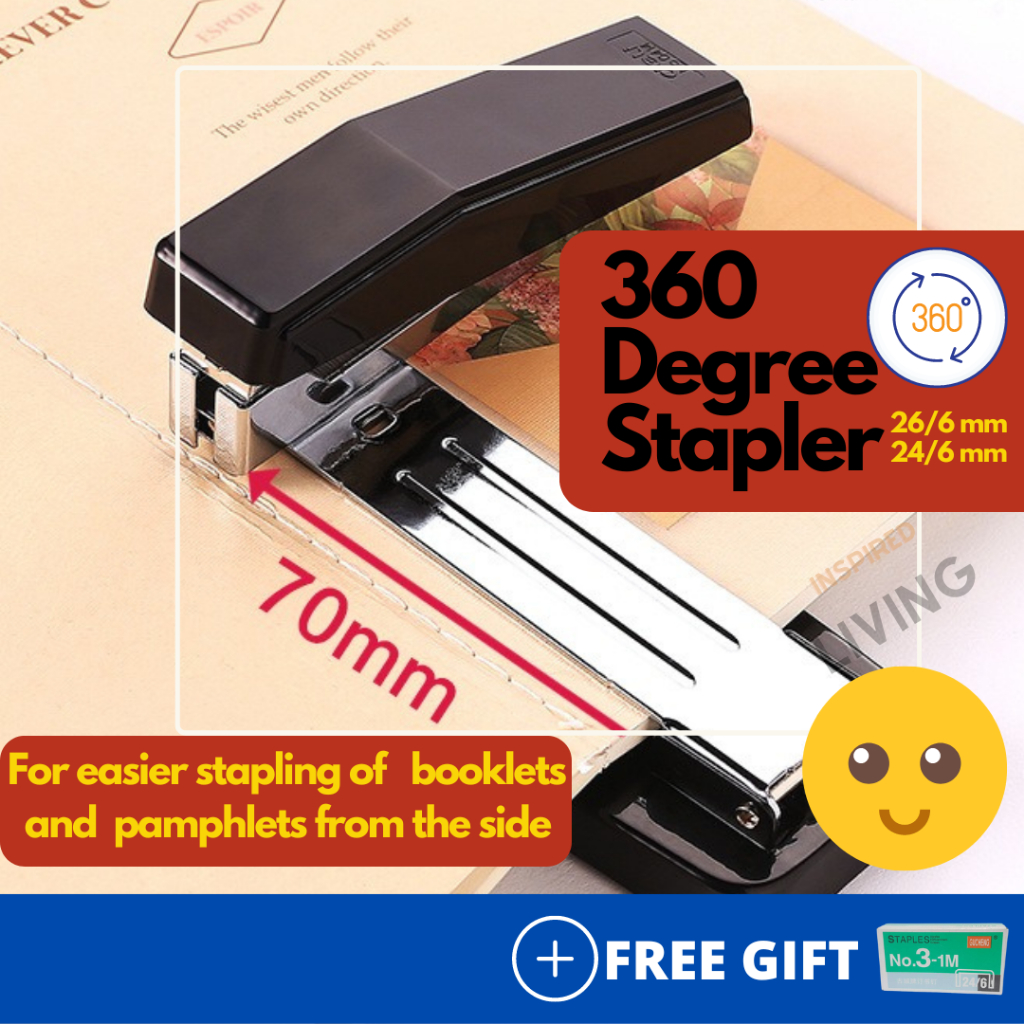 360 degree Smart Stapler -Swivel Stapler/ staple booklets from the side ...