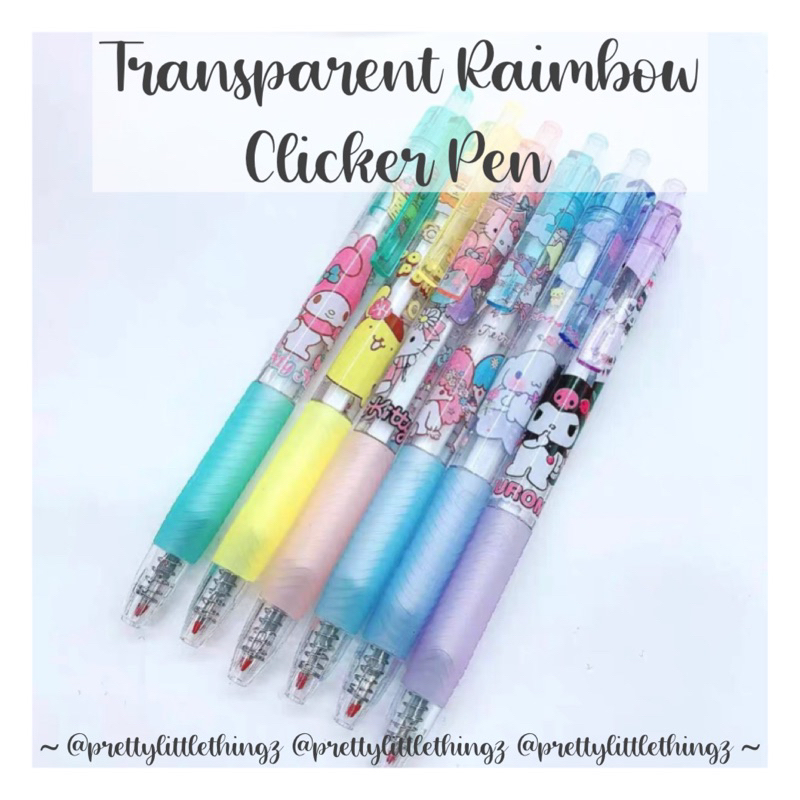 * SG READY STOCK * Sanrio Rainbow Grip Clicker Pen (Kuromi, Hello Kitty ...