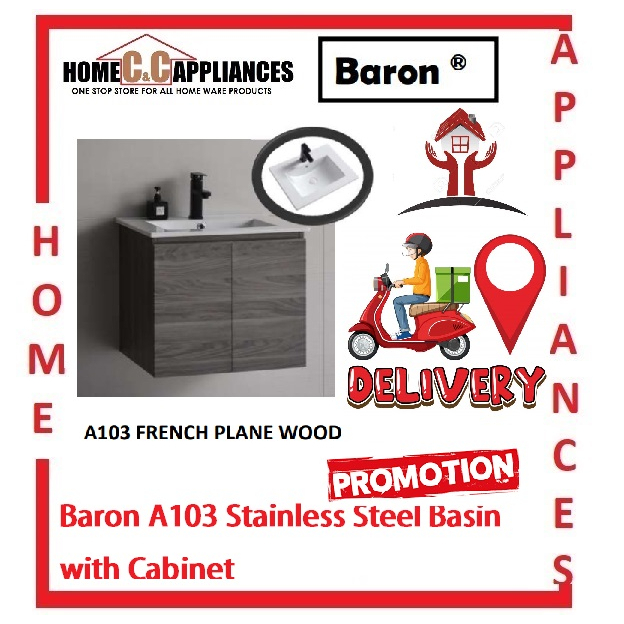 Baron A103 Stainless Steel Basin with Cabinet | Shopee Singapore