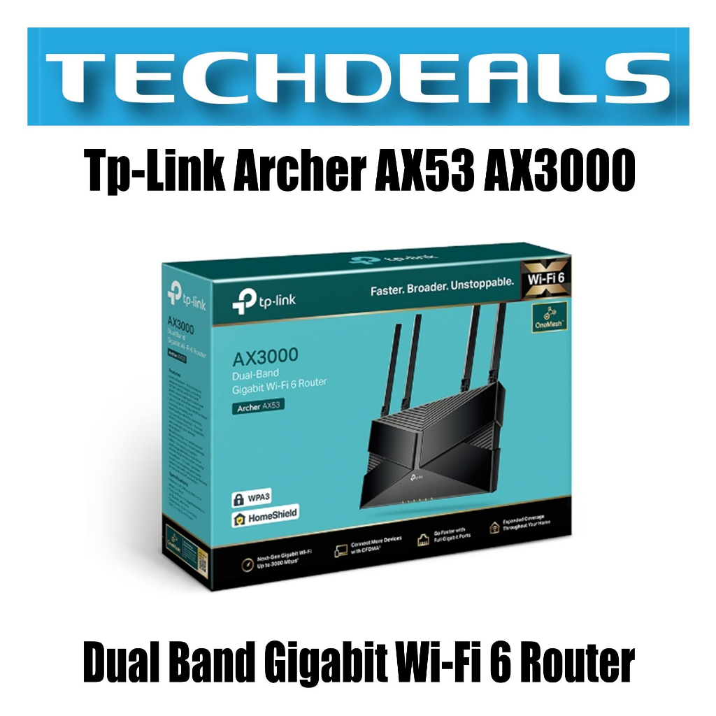 Tp-Link Archer AX53 AX3000 Dual Band Gigabit Wi-Fi 6 Router | Shopee ...