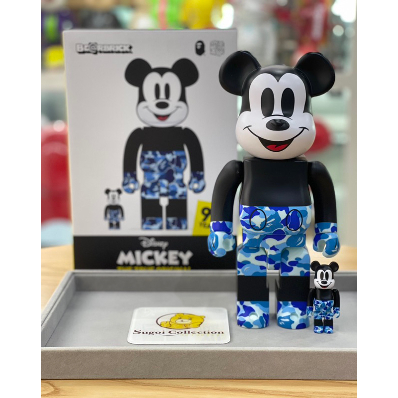 [Pre-Order] BE@RBRICK x Bape Mickey Mouse Blue Camo ver. 100%+400% set ...