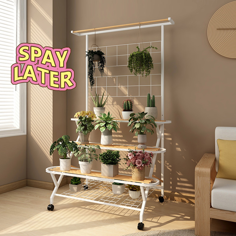 plant rack flower pot stand Multi-Layer Flower Rack With wheels Indoor ...