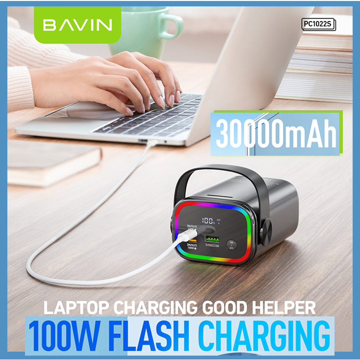 100W Laptop Power Bank BAVIN 30000mAh High Capacity Super Fast Charge ...