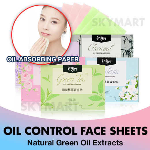 100s Natural Green Tea Oil Absorbing Tissues Facial Oil Absorbing Paper ...