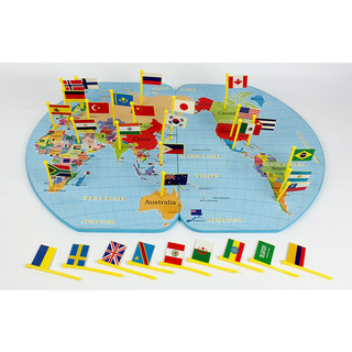 Map and Flags World Map with Countries Flags for Kids Learning ...