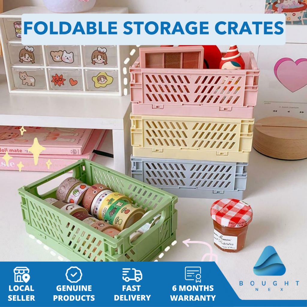 High Quality Plastic Folding Storage Box Mini Organizer Basket Crate ...