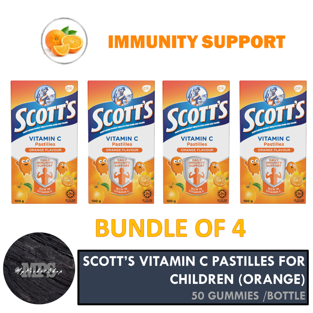 (BUNDLE OF 4) Scott's Vitamin C Pastilles (Orange) | Shopee Singapore