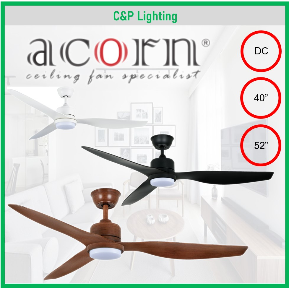 Acorn Intaglio DC-159 DC 40" / 52" LED Ceiling Fan with Remote Control ...