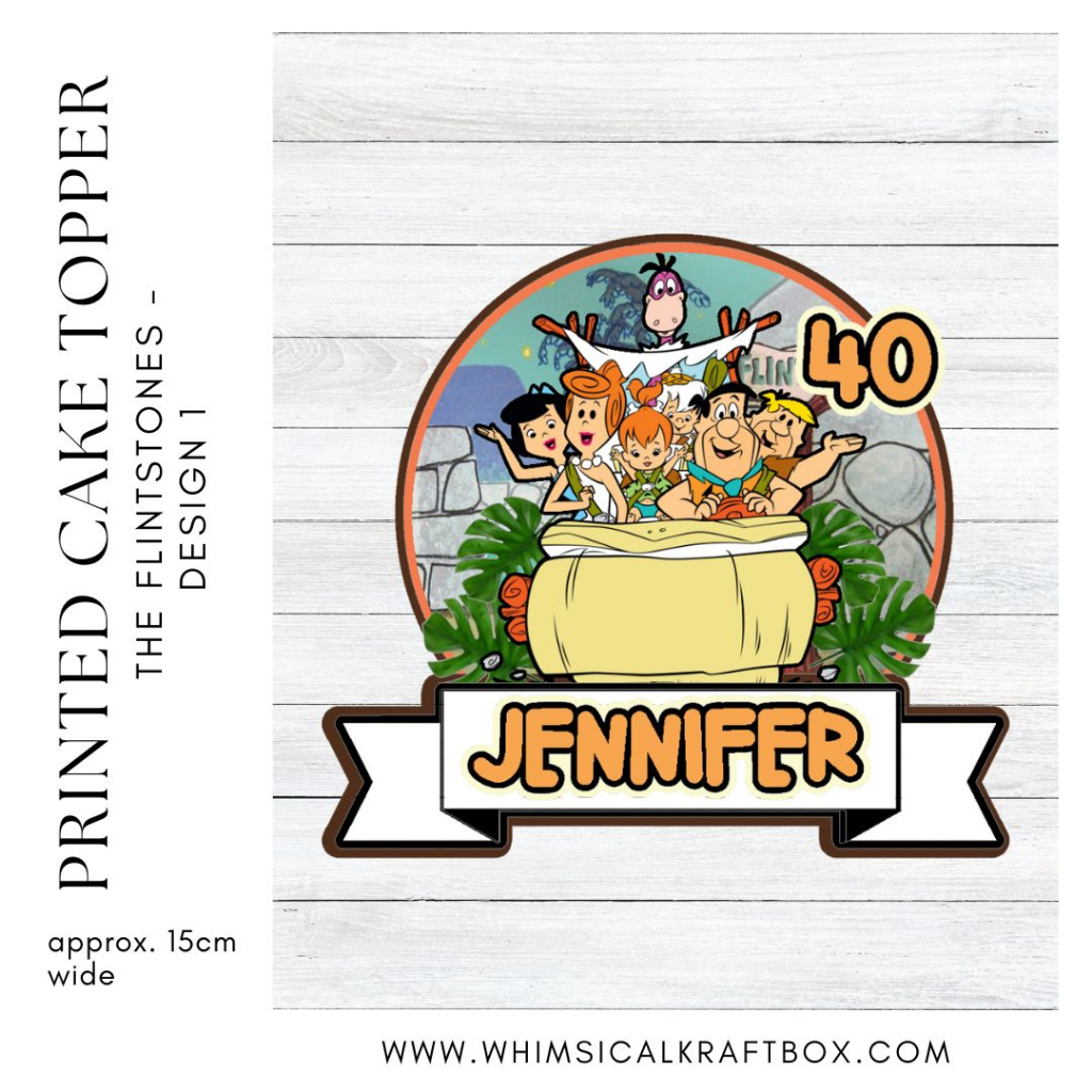 [SG Seller] The Flintstones, Pebble, BamBam - Printed flat cake topper ...