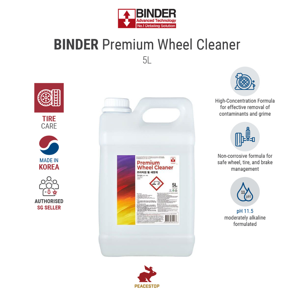 5 Litre BINDER Korea Premium Wheel Cleaner Tire Rim Cleaner Acid Free ...