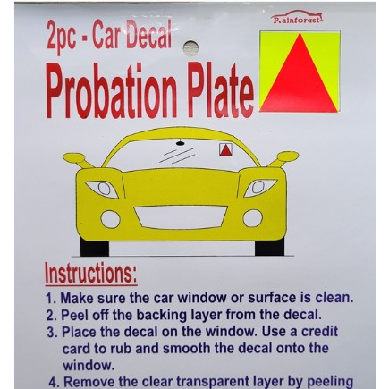 [SG SELLER]2pcs P Plate, Probation Plate Windscreen Triangle Sticker ...